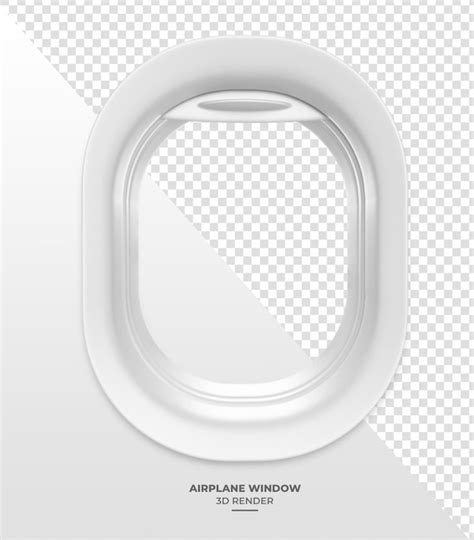투명한 배경을 사용하여 3d 렌더링의 비행기 창 프리미엄 Psd 파일