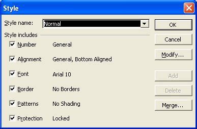 Applying A Style Microsoft Excel