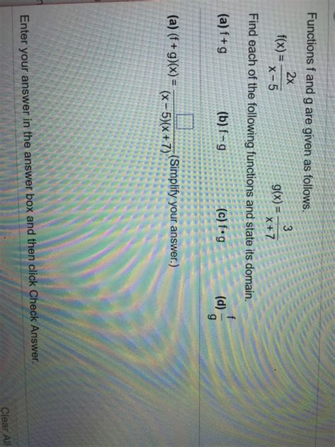 Solved Functions F And G Are Given As Follows F X 2x X