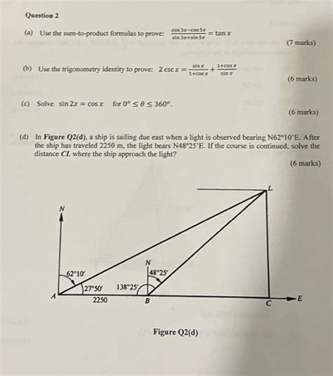 Solved Question A Use The Sum To Product Formulas To Chegg