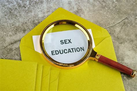 Sex Education Concept Sex Education Written In A Letter Sticking Out Of A Mustard Colored