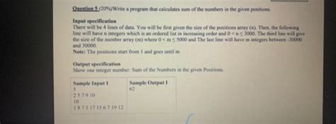 solved question 5 209 write a program that calculates sum