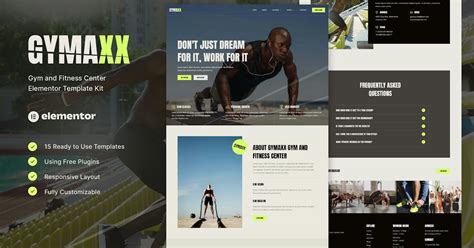 Gymaxx Gym And Fitness Center Elementor Template Kit Wp Template Kits Ft Athlete And Coach