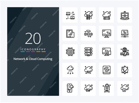 Premium Vector 20 Network And Cloud Computing Outline Icon For
