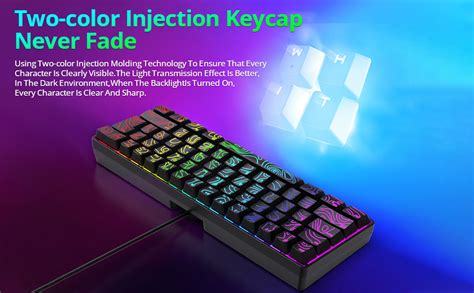 Smliekate 61 Key Membrane Keyboard Blue Axis Rgb Backlight Contour