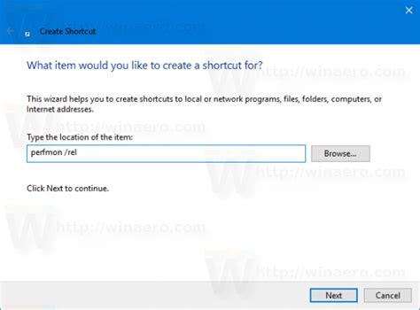 Create Reliability History Shortcut In Windows 10