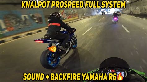 SOUND + BACKFIRE YAMAHA R6‼️KNALPOT PROSPEED FULL SYSTEM - YouTube