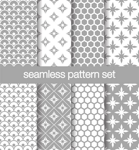 Premium Vector Set Of Gray Pattern Seamless Vector