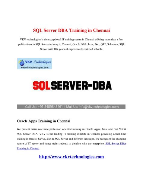 Ppt Sql Server Dba Training In Chennai Powerpoint Presentation Free