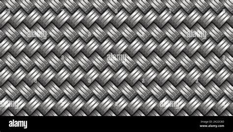 Seamless Silver Wicker Weave Background Surface Pattern Tileable