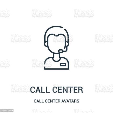 콜센터 아바타 컬렉션에서 콜 센터 아이콘 벡터 얇은 라인 콜 센터 개요 아이콘 벡터 일러스트 레이 션입니다 고객에 대한 스톡 벡터 아트 및 기타 이미지 Istock