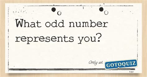 What Odd Number Represents You