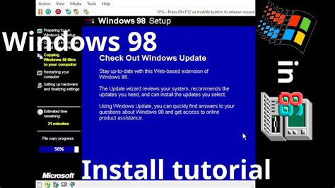 windows 98 install tutorial in 86box youtube