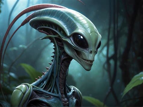 Premium Photo A Close Up Of A Alien With A Very Strange Face And Long