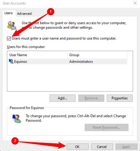 Как удалить пароль пользователя в Windows 10