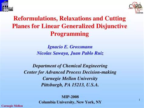 Ppt Reformulations Relaxations And Cutting Planes For Linear