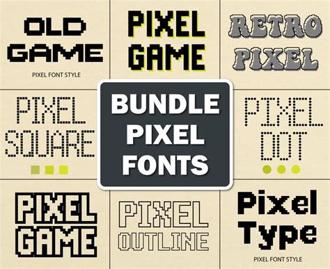 pixel font pixel game font pixel art font bit font pixel text font game