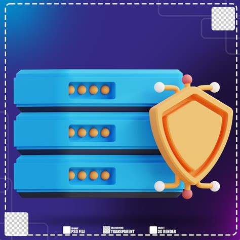 Premium Psd 3d Illustration Of Server Data Security 2