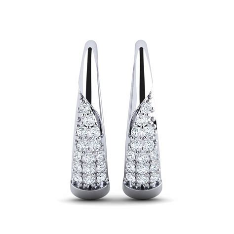 Womens Earring Sitara In 024 Carat Round Cut 9ct White Gold Diamond Free Shipping Glamirasg