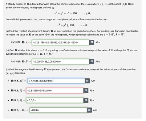 solved a steady current of 15 a flows downward along the