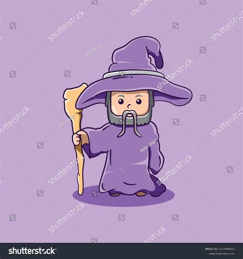 Chibi Wizard Cartoon Vector Illustration Stock Vector Royalty Free 2123496911 Shutterstock