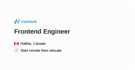 frontend engineer vanhack