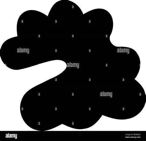 Abstract Black Blob Shape Icon Organic Irregular Design Element Stock