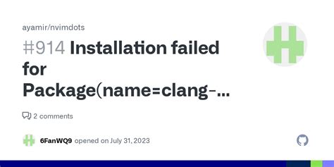 Installation Failed For Packagenameclang Format Errorfailed To