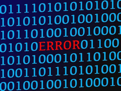 Crash Red Text Between Blue Binary Data On Screen Creative Commons Bilder