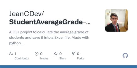 GitHub JeanCDev BabeAverageGrade Python A GUI Project To Calculate The Average Grade Of