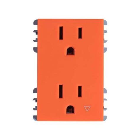 Toma Corriente Duplex Tierra Aislada 16a 127v Naranja Simon 26