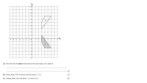 Transformations Past Paper Questions For Igcse Cambridge 0580