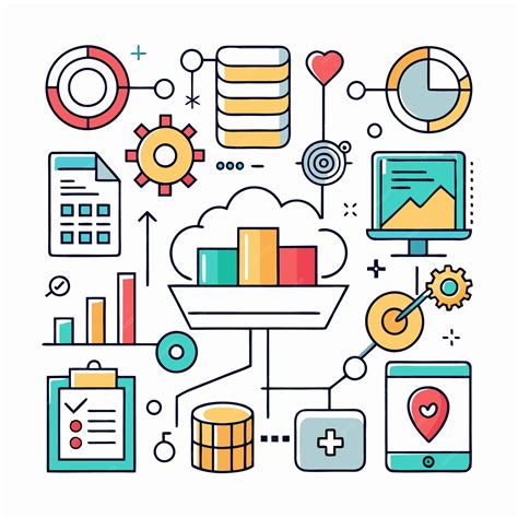 Cloud Computing And Data Analytics Illustration With Charts Diagrams