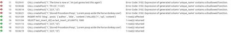 Stored Procedures Mysql Expression Of Generated Column Contains