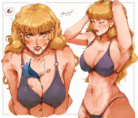 Rule 34 1girls 2d Armpit Armpits Belly Belly Button Big Breasts Blonde Female Blonde Hair Blue
