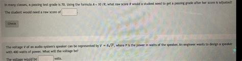 Answered In Many Classes A Passing Test Grade Is 70 Using The Formula