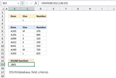 How To Use The Dsum Function