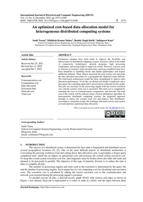 pdf an optimized cost based data allocation model for heterogeneous
