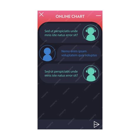 Premium Vector Chatbot Window Dark Night Mode User Interface Of