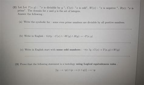 Solved 2 Let Let Txy X Is Divisible By Ycx