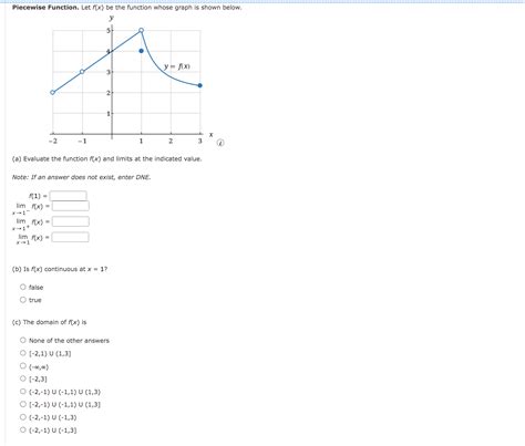Solved Piecewise Function Let Fx Be The Function Whose Graph Is Shown Below A Evaluate