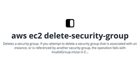 Aws Ec2 Delete Security Group Fig