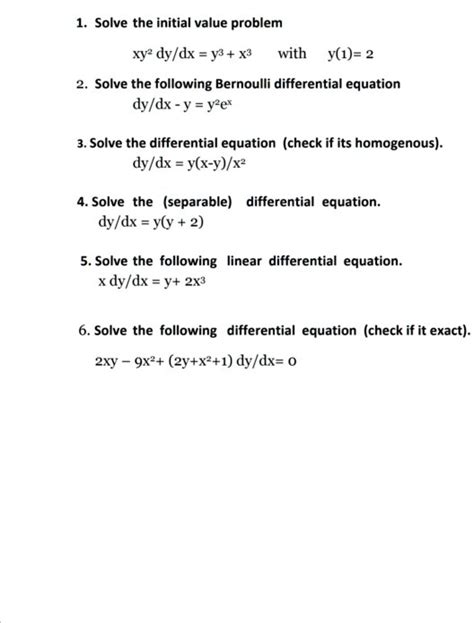 solved solve the initial value problem xy dy dx y x with y 1 2