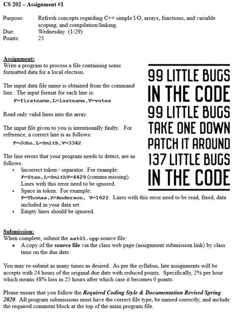 Cs 202 Assignment 1 Purpose Refresh Concepts