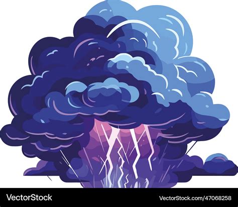 Vector Storm Cloud Summer Rain Cloud Icon Flat Vector Storm Cloud