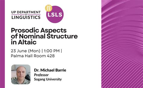 Prosodic Aspects Of Nominal Structure In Altaic Linguistics Special Lecture Series
