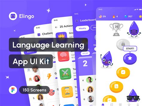 Elingo Language Learning App Ui Kit By Sobakhul Munir Siroj On Dribbble
