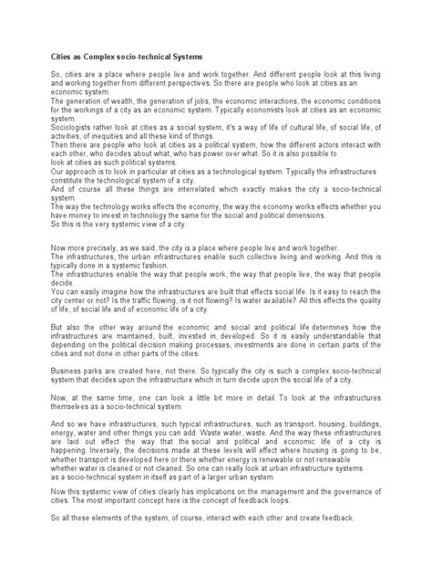 Cities As Complex Socio Technical Systems Download Free Pdf Internet Of Things