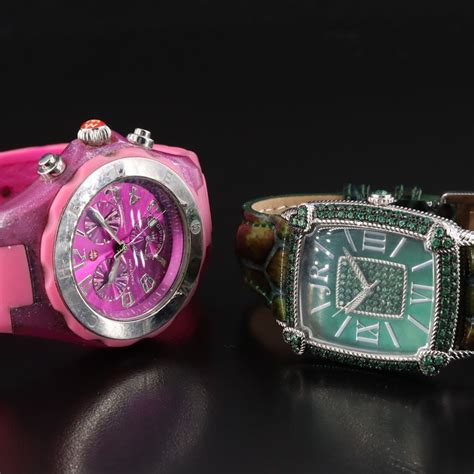 Judith Ripka Monaco Green Cubic Zirconia And Michele Tahitian Jelly