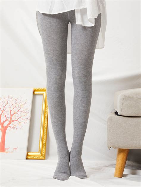 Minimalist Solid Tights Grey Tights Wool Tights Tights